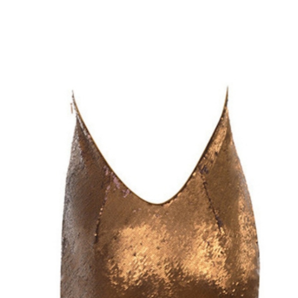 House Of Cb Bronze Backless Micro Sequin Mini Dress - Gem
